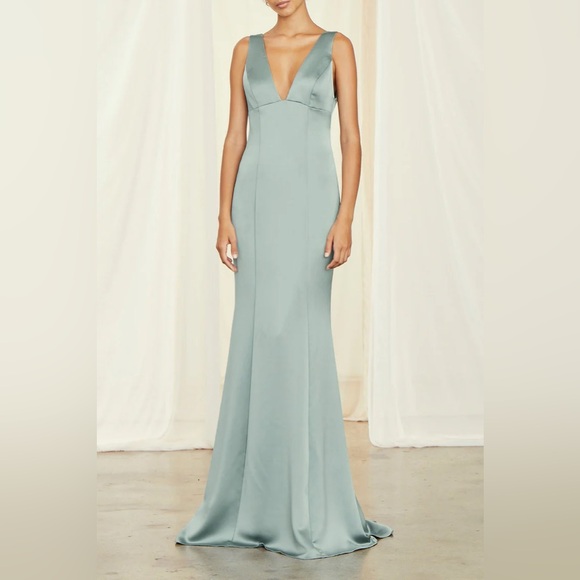 Amsale | Dresses | Nwt Amsale Leif Maxi Dress In Sage Size 2 | Poshmark